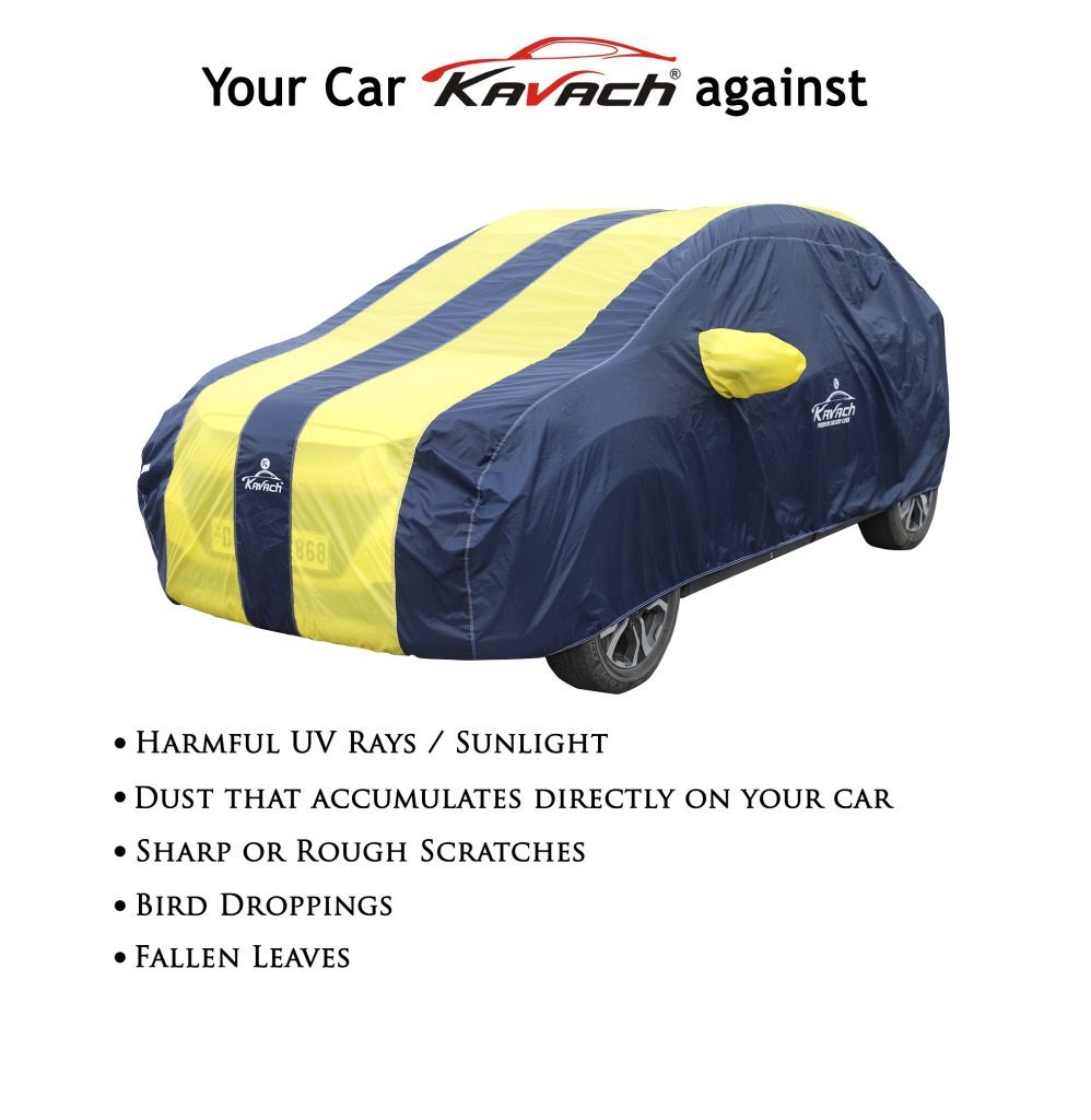 Blue and Yellow Water Resistant Best Car Body Cover - Shop Now