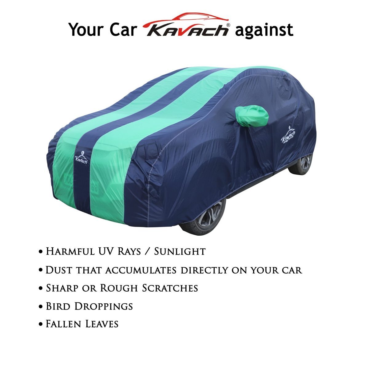 Kavach Water Resistant Car Body Protection Cover Blue Green - Kavach Auto