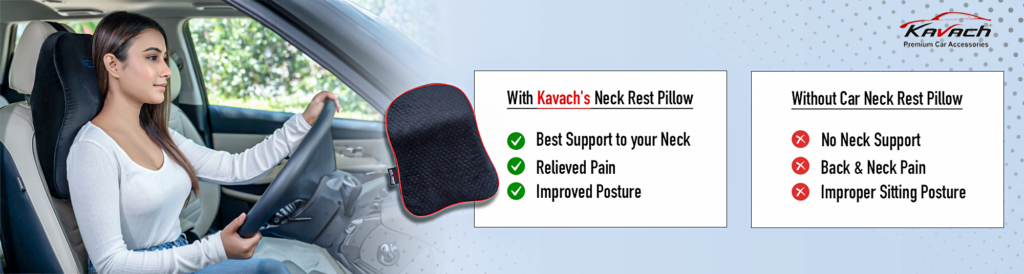 Kavach Premium Memory Foam Car Neck Rest Pillow - Caress (Universal ...